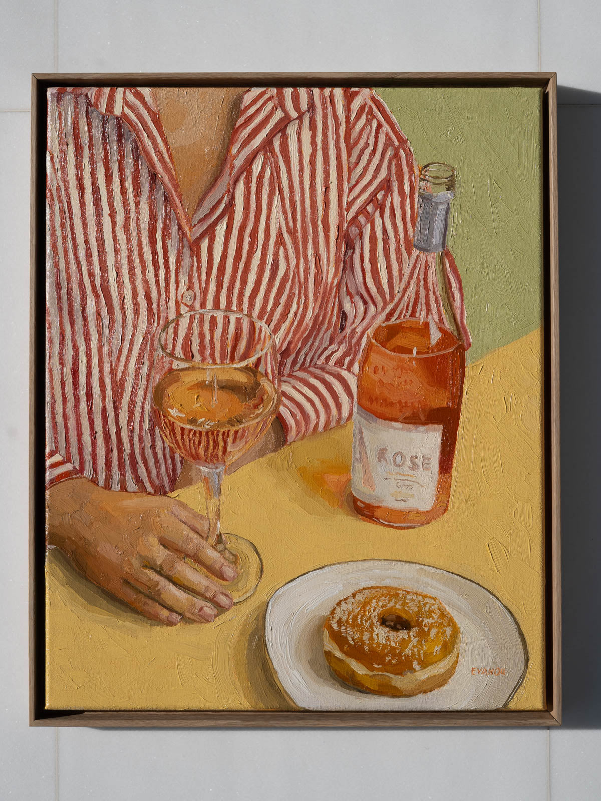 Donut and Rosé - Original Painting – Evanou Art